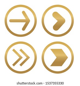 Set Golden Arrows Icon Vector Illustration Stock Vector (Royalty Free ...