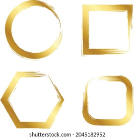 Set Golden Asymmetric Frames Gold Decorative Stock Vector (Royalty Free ...