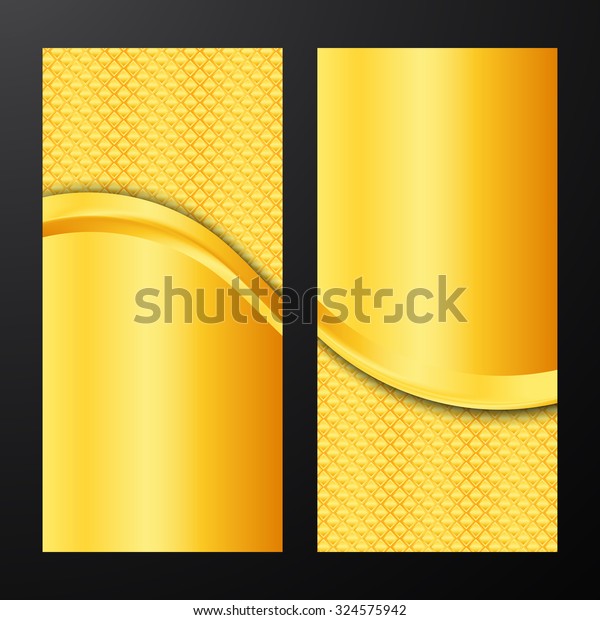 Set Golden Brochure Flyer Design Vector Stock Vector (Royalty Free ...