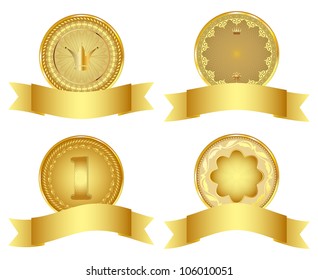 Set Golden Vector Design Elements Stock Vector (Royalty Free) 106010051