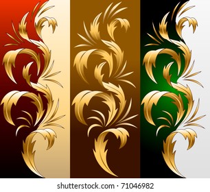 Set Golden Vignettes Stock Vector (Royalty Free) 71046982 | Shutterstock