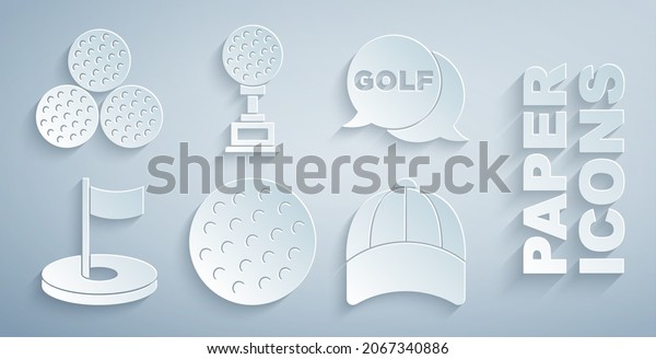 Set Golf Ball Label Hole Flag Stock Vector (Royalty Free) 2067340886 ...