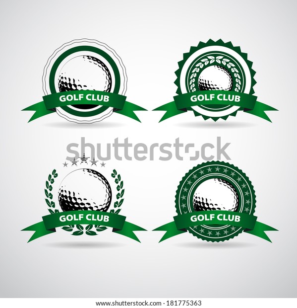 Set Golf Club Logos Labels Emblems Stock Vector (Royalty Free) 181775363