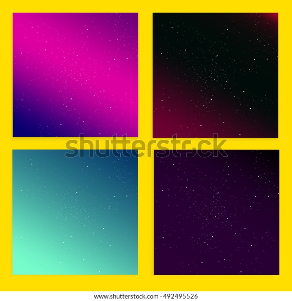 Set Gradient Sky Backgrounds Stars Cosmos Stock Vector (Royalty Free ...