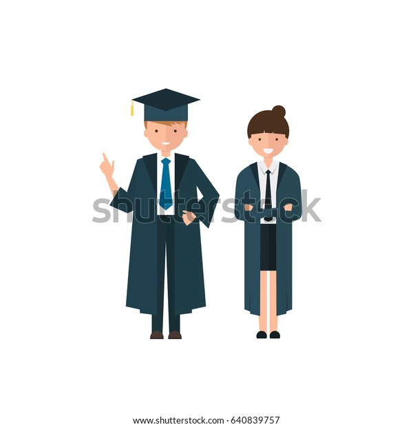 Set Graduated Pupils Cartoon Vector Stock Vector (Royalty Free ...