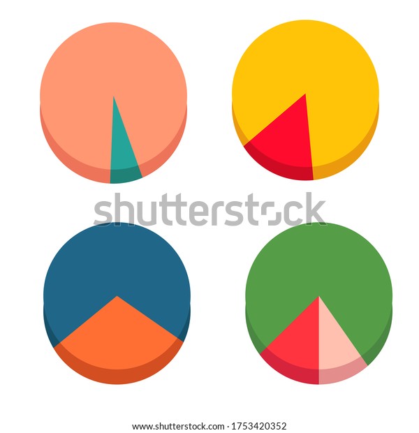 Set Graphic Statistics Pie Charts Multicolored Stock Vector (Royalty ...
