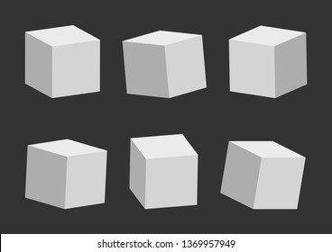 3d Grey Realistic Modern Square Standing Stock Vector (Royalty Free ...