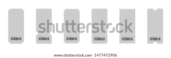 Set Gray Tickets Icons Tickets Flat Stock Vector (Royalty Free ...