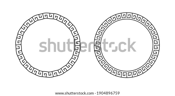 Set Greek Circle Frame Meander Pattern 库存矢量图（免版税）1904896759 | Shutterstock