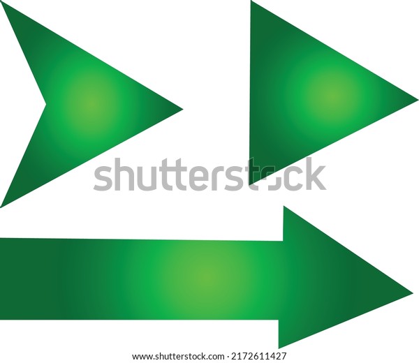 Set Green Arrows Vector Editable Illustration Stock Vector (Royalty ...