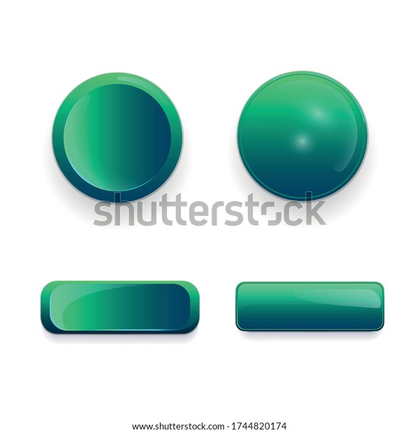 Conjunto de iconos o botones verdes: vector de stock (libre de regalías ...