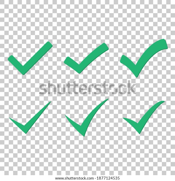 Set Green Check Mark Badge Icons Stock Vector (Royalty Free) 1877124535 ...