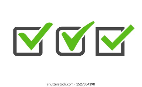 Vektor Stok Set Green Check Mark Black Box (Tanpa Royalti) 1527854198 ...