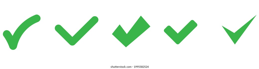 Set Green Check Mark Icons Stock Vector (Royalty Free) 1995582524 ...