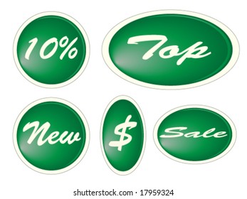 Set Green Circle Labels Stock Vector (Royalty Free) 17959324 | Shutterstock