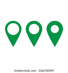 Set Green Map Pins Location Map Stock Vector (Royalty Free) 1362783947 ...