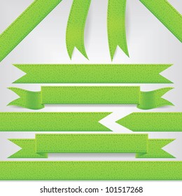 Set Green Ribbons Stock Vector (Royalty Free) 101517268 | Shutterstock