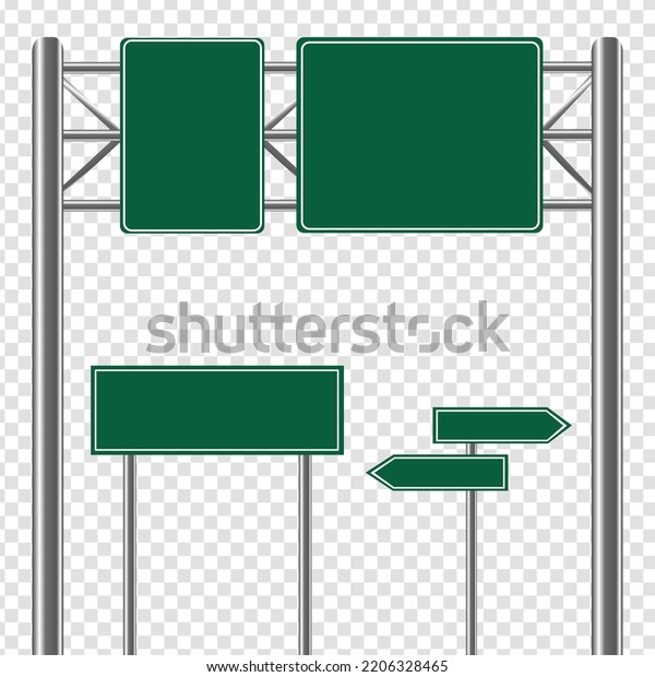 Set Green Road Guidepost Signs Blank Stock Vector (Royalty Free ...