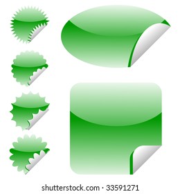 Set Green Stickers Stock Vector (Royalty Free) 33591271
