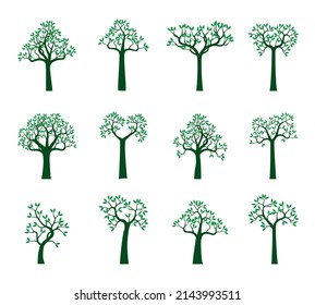 Fijar árboles verdes. Ilustración del contorno: vector de stock (libre ...