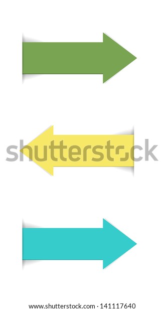 Set Green Yellow Blue Arrows Three Stock Vector (Royalty Free ...