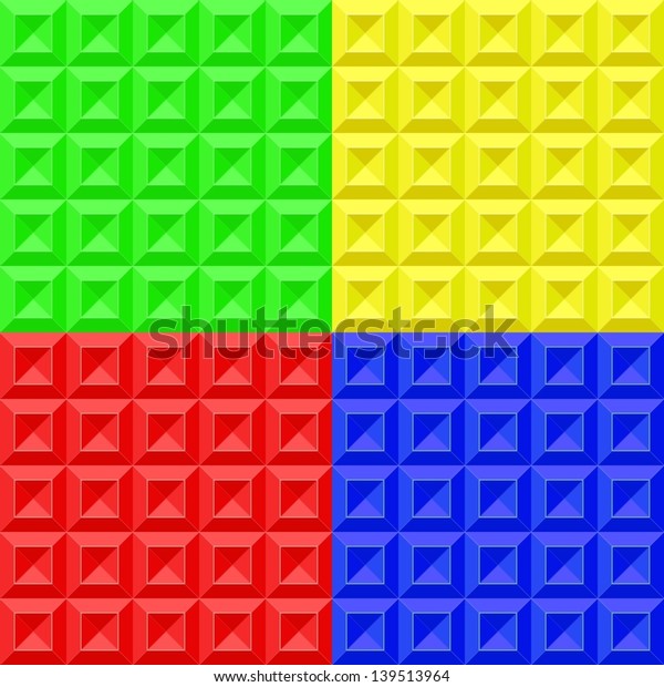 Set Greenyellow Red Blue Textures Geometric Stock Vector (Royalty Free ...