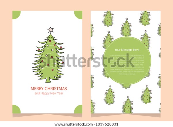 Set Greeting Card Template Front Back Stock Vector (Royalty Free ...