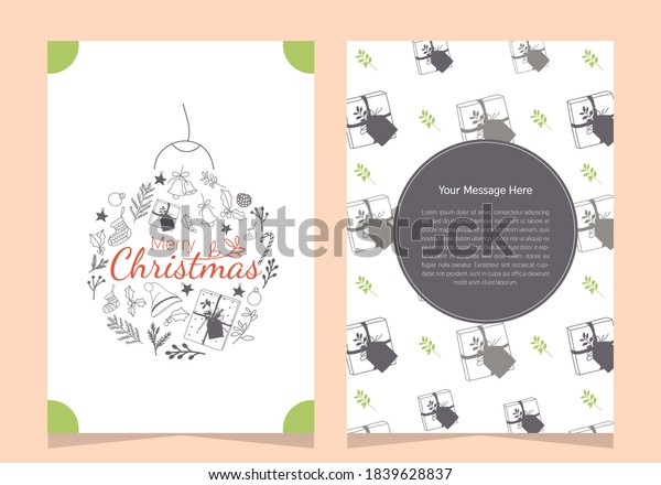 Set Greeting Card Template Front Back Stock Vector (Royalty Free ...