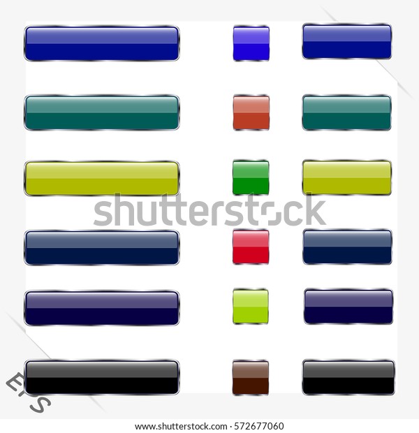 Set Group Buttons Website Vector Illustration Stock Vector (Royalty ...