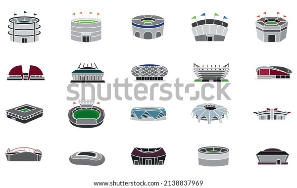 Set Group Desings Stadium Vector Illustration Stock Vector (Royalty ...