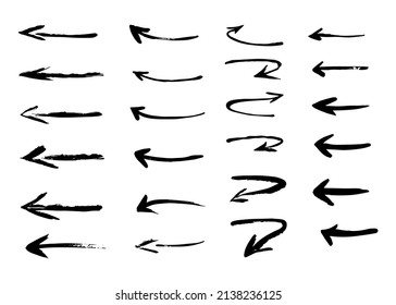 Set Grunge Arrows Hand Drawn Vector Stock Vector (Royalty Free ...