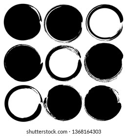 Set Grunge Circles Grunge Round Shapes Stock Vector (Royalty Free ...