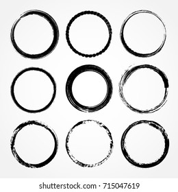 Set Grunge Circlesgrunge Round Design Elements Stock Vector (Royalty ...