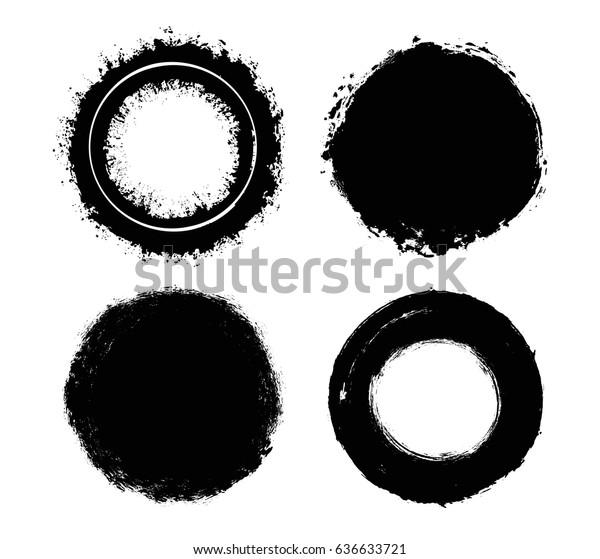 Set Grunge Circlesvector Distress Round Shapes Stock Vector (Royalty ...