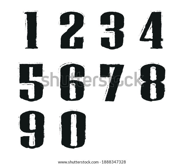 Set Grunge Dirty Numbers Stock Vector (Royalty Free) 1888347328 ...