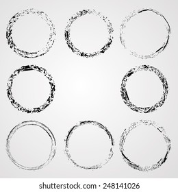 Set Grunge Distressed Circle Collection Vector Stock Vector (Royalty ...