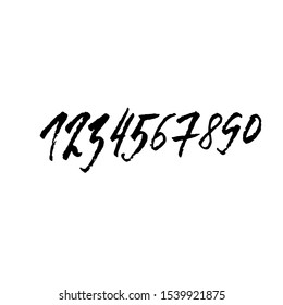Set Grunge Handdrawn Numbers Modern Dry Stock Vector (Royalty Free ...