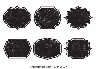 Set Grunge Labels Overlay Texturesvector Grunge Stock Vector (Royalty ...