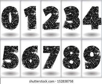Set Grunge Numbers Vector Illustration Stock Vector (Royalty Free ...