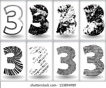 Set Grunge Numbers Vector Illustration Stock Vector (Royalty Free ...