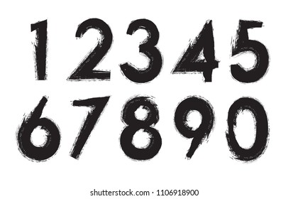 Set Grunge Numbersvector Dirty Numbers Stock Vector (Royalty Free ...