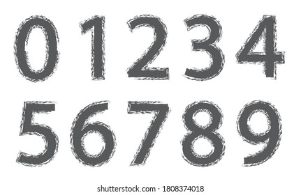 Set Grunge Numbersvector Dirty Numbers Stock Vector (Royalty Free ...