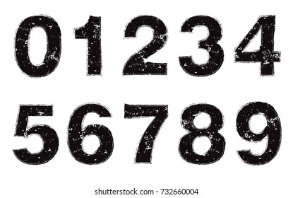 Grunge Numbers Setdistressed Numbersvector Stock Vector (Royalty Free ...