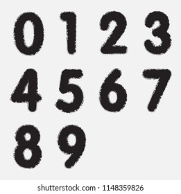 Set Grunge Numbersvector Distressed Numbers Stock Vector (Royalty Free ...