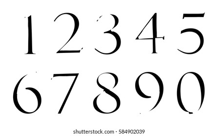 Set Grunge Numbersvector Distressed Numbers Stock Vector (Royalty Free ...
