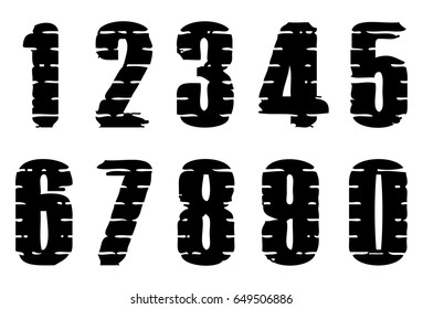 Set Grunge Numbersvector Distressed Numbers Stock Vector (Royalty Free ...