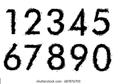 Set Grunge Numbersvector Distressed Numbers Stock Vector (Royalty Free ...