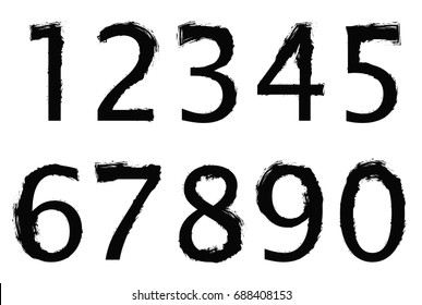 Set Grunge Numbersvector Dirty Numbers Stock Vector (Royalty Free ...