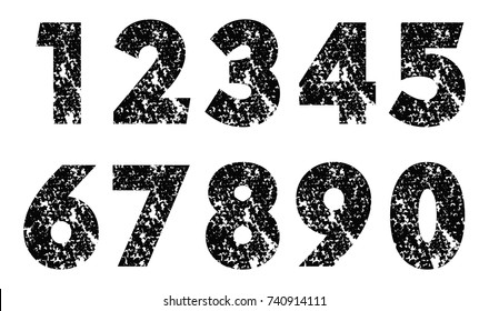 Set Grunge Numbersvector Distressed Numbers Stock Vector (Royalty Free ...
