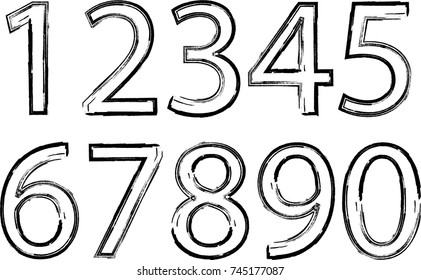Set Grunge Numbersvector Distressed Numbers Stock Vector (Royalty Free ...